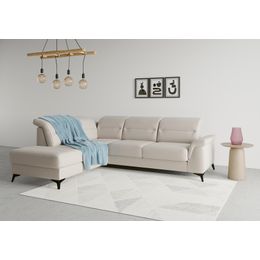 Sit & More Ecksofa SIT & MORE, B:251cm H:85cm T:220cm, grau, 100% Polyester, Wohnzimmer, Sofas, "Sinatra L-Form", mit Ottomane, optional mit Kopfteilverstellung