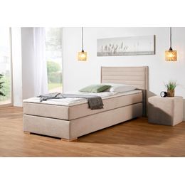 Boxspringbett Home Affaire, B:118cm L:205cm, beige, Komplettbetten, ""&Ouml;stermoor"", in H2, H3 oder H4 erh&auml;ltlich