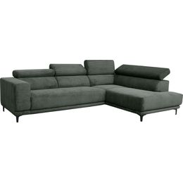 Ecksofa Alina, B:302cm H:102cm T:210cm, gr&uuml;n, Cord GCT (92% Polyester, 8% Nylon), Wohnzimmer, Sofas, "Hikari", wahlweise mit Sitzvorzug, in modernem