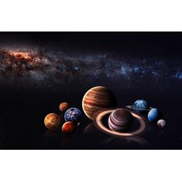 papermoon Fototapete "PLANETEN-ERDE GALAXIE MILCH STRA&szlig;E WELTALL UNIVERSUM", B/L: 3m x 2,23m, Bahnen: 6 Stk., bunt, Schlafzimmer, Tapeten