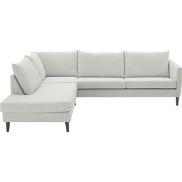 Ecksofa, B:258cm H:79cm, grau, ATLANTIC HOME COLLECTION, Wohnzimmer, Sofas, "Rekvik L-Form", mit Wellenunterfederung, mit Massivholzf&uuml;&szlig;en