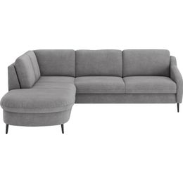 Sit & More Ecksofa SIT & MORE, B:257cm H:90cm T:239cm, grau, 95% Polyester, 5% Polyamid, Wohnzimmer, Sofas, "Soul L-Form", wahlweise mit Bettfunktion und