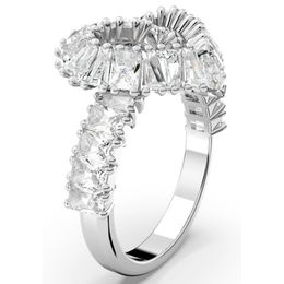 Swarovski Damen Fingerring "Matrix Cocktail Herz", 50, Metall, 2,5mm, silber, Metall, Fingerringe, mit Swarovski Kristall