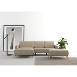 Sit & More Ecksofa SIT & MORE, B:251cm H:84cm T:163cm, beige, Wohnzimmer, Sofas, "Bailando L-Form", wahlweise mit Kopfteilverstellung und Vorziehsitz, motorisch