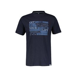 Lerros Herren T-Shirt "Lerros T-Shirt mit modischem Print", blau, Gr. S, 100% Baumwolle, Shirts