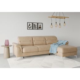 Sit & More Ecksofa SIT & MORE, B:258cm H:85cm T:170cm, braun, 100% Polyester, Wohnzimmer, Sofas, "Sinatra L-Form", mit Recamiere, optinal mit