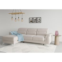 Sit & More Ecksofa SIT & MORE, B:258cm H:85cm T:170cm, grau, 100% Polyester, Wohnzimmer, Sofas, "Sinatra L-Form", mit Recamiere, optinal mit Kopfteilverstellung