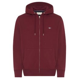 Gant Herren Kapuzensweatjacke "REG SHIELD FULL ZIP HOODIE", rot, Gr. XXL, Sweatware, Obermaterial: 87% Baumwolle, 13% Polyester, Sweatjacken, mit