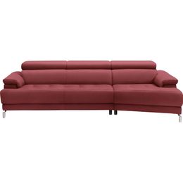 Ecksofa Egoitaliano, B:246cm H:99cm T:140cm, rot, Leder &raquo;BULL&laquo; (echtes Rindsleder). Geschliffenes, pigmentiertes und behandeltes Rindsleder mit einer