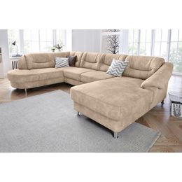 Sit & More Wohnlandschaft SIT & MORE, B:333cm H:86cm T:205cm, beige, Struktur (100% Polypropylen);Bedruckte Microfaser (100% Polyester);Luxus-Microfaser ALTARA
