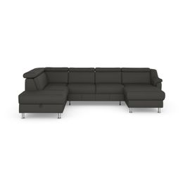 Sit & More Wohnlandschaft SIT & MORE, B:315cm H:84cm T:216cm, braun, Sofas, "Freetown U-Form", Kopfteilverstellung und Federkern, wahlweise mit Bettfunktion