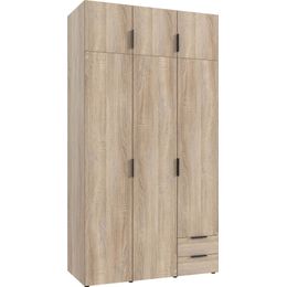 Kleiderschrank wimex, B:120cm H:225cm T:54cm, braun, Spanplatte, Ankleidezimmer, Schr&auml;nke, "Modena", Dreht&uuml;ren-Schrankprogramm