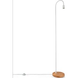 Paco Home Stehlampe "WALTER", H: 156,2cm, wei&szlig;, Wohnzimmer, Leuchten, Bogenlampe Industrial LED Wohnzimmer Skandi Minimalistisch Holz Fu&szlig;