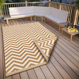Teppich NORTHRUGS, B:120cm H:5mm L:170cm, gelb, Kunstfaser, Garten, Teppiche, "Palma Wendeteppich", In-& Outdoor, Wetterfest, Balkon, L&auml;ufer,