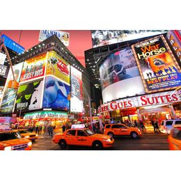 papermoon Fototapete "Time Square", B/L: 5m x 2,8m, Bahnen: 10 Stk., bunt, Schlafzimmer, Tapeten