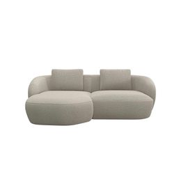 Wohnlandschaft FLEXLUX, B:217cm H:85cm T:146cm, beige, 100% Polyester, Sofas, "Torino, rund, L-Form, Sofa-Ecke mit Recamiere, Longchair-Sofa",