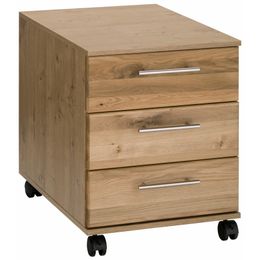 Rollcontainer, B:45cm H:57cm T:60cm, braun, VOGL M&Ouml;BELFABRIK, Holz teilmassiv, B&uuml;ro, Rollwagen, "Toronto"