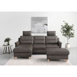 Sit & More Ecksofa SIT & MORE, B:234cm H:90cm T:168cm, braun, Wohnzimmer, Sofas, "Far&ouml; L-Form", inklusive Federkern, wahlweise mit Bettfunktion und Bettkasten