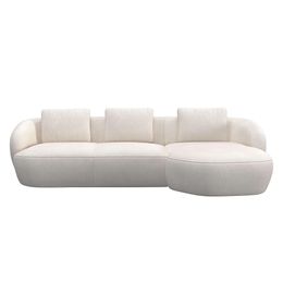 Wohnlandschaft FLEXLUX, B:276cm H:85cm T:146cm, beige, Sofas, "Torino, rund, L-Form, Sofa-Ecke mit Recamiere, Longchair-Sofa", Modernes, organisches