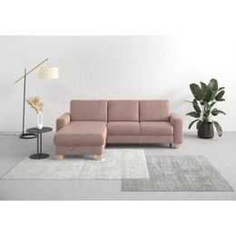 Ecksofa Home Affaire, B:249cm H:91cm T:164cm, rosa, 95% Polyester, 5% Polyamid, Wohnzimmer, Sofas, "Summer L-Form", mit Recamiere, mit oder ohne