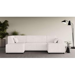 Wohnlandschaft Home Affaire, B:296cm H:80cm T:162cm, beige, 100% Polyester, Sofas, "TAMMO", U-Form