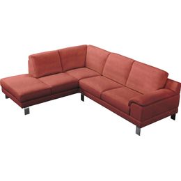 Ecksofa Egoitaliano, B:240cm H:84cm T:212cm, rot, Luxus-Micofaser Lederoptik (100% Polyester) ist ein neues technisches Gewebe mit einem visuellen