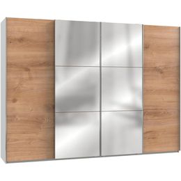 Schwebet&uuml;renschrank wimex, B:300cm H:216cm T:65cm, wei&szlig;, Schr&auml;nke, "Level by fresh to go", mit Synchron&ouml;ffnung