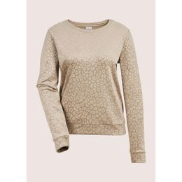 Madeleine Mode MADELEINE Damen Langarmshirt "Sweatshirt Langarm Animal-Print Pullover", braun, Modern, Gr. 46, Obermaterial: 90% Polyester PES. 10% Elasthan EL.,