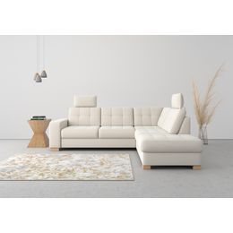 Sit & More Ecksofa SIT & MORE, B:249cm H:82cm T:213cm, beige, Wohnzimmer, Sofas, "Quincy L-Form", wahlweise mit Bettfunktion und Bettkasten