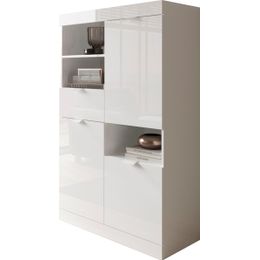 Highboard Inosign, B:91cm H:148cm T:42cm, wei&szlig;, Wohnzimmer, Sideboards, "Slim", Breite 91 cm, wei&szlig; Hochglanz Lack