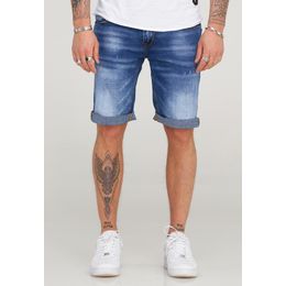 behype Herren Shorts "LEOX-619", blau, Gr. 40, 73% Baumwolle, 25% Polyester, 2% Elasthan, Hosen, im 5-Pocket-Stil