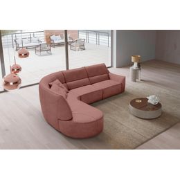 Ecksofa Egoitaliano, B:330cm H:88cm T:205cm, braun, Wohnzimmer, Sofas, "Puffy, extravagant & edel, Retro Designsofa, hoher Sitzkomfort, L-Form", mit