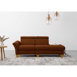 Recamiere Home Affaire, B:206cm H:84cm T:93cm, rosa, 100% Polyester, Sofas, "Lindgren", wahlweise motorische TV-Funktion, Bettkasten und