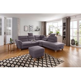 Ecksofa Home Affaire, B:262cm H:89cm T:235cm, grau, Luxus-Microfaser ALTARA NUBUCK (100% Polyester);Struktur (100% Polyester);Luxus-Microfaser