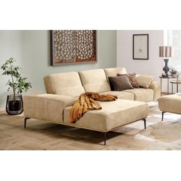 Ecksofa W.Schillig, B:299cm H:88cm T:178cm, beige, Longlife Xtra-Leder Z73: Naturwalkleder der Luxusklasse aus den erlesensten Rohh&auml;uten. Hautst&auml;rke