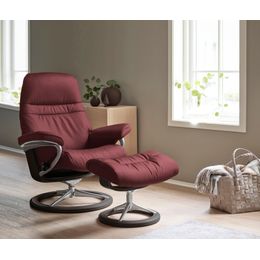 Fu&szlig;hocker stressless, B:57cm H:42cm T:40cm, rot, Leder BATICK: BATICK ist ein leicht korrigiertes, durchgef&auml;rbtes und genarbtes M&ouml;belleder, bei dem
