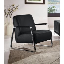 Cocktailsessel W.Schillig, B:65cm H:82cm T:82cm, schwarz, Velourgewebe V41 (100% Polyester);Longlife Xtra-Leder Z59 - Glattleder;Longlife Xtra-Leder
