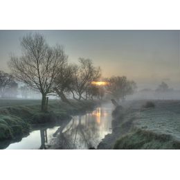 papermoon Fototapete "Nebel Landschaft", B/L: 4,5m x 2,8m, Bahnen: 9 Stk., bunt, Schlafzimmer, Tapeten