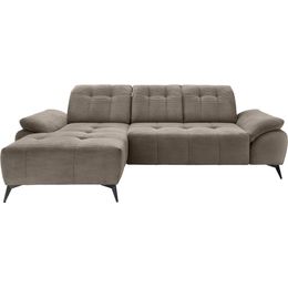 Ecksofa Home Affaire, B:280cmgrau, braun, 100% Polyester, Wohnzimmer, Sofas, "Fiore"