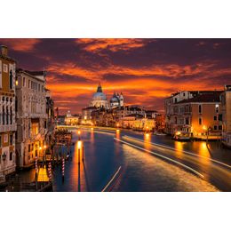 papermoon Fototapete "VENEDIG-CANAL GRANDE BASILICA SANTA MARIA DELLA SALUTE", B/L: 4,5m x 2,8m, Bahnen: 9 Stk., bunt, Schlafzimmer, Tapeten