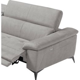 Ecksofa Egoitaliano, B:272cm H:96cm T:203cm, grau, Luxus-Micofaser Lederoptik (100% Polyester) ist ein neues technisches Gewebe mit einem visuellen
