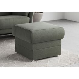 Hocker DOMO collection, B:59cm H:46cm T:59cm, gr&uuml;n, 95% Polyester, 5% Polyamid, Wohnzimmer, Hocker, "Pina, kompakt und bequem", Passender Hocker zur