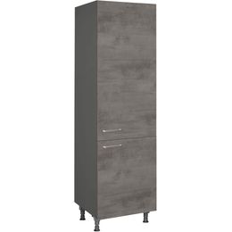 Hochschrank Nobilia, B:60cm H:216,6cm T:58,3cm, grau, K&uuml;che, Schr&auml;nke, ""Riva", Ausrichtung w&auml;hlbar, mit zwei T&uuml;ren, vormontiert", Breite/H&ouml;he:
