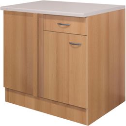 Eckunterschrank Flex-Well, B:110cm H:85cm T:60cm, braun, Holzwerkstoff, K&uuml;che, Schr&auml;nke, "Nano", (B x H x T) 110/60 x 86 x 60 cm