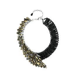 Damen Kette mit Anh&auml;nger "Onyx", schwarz, Basic, Collezione Alessandro, Glas, Halsketten, aus verschiedenen Glasperlen