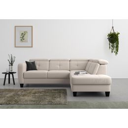 Sit & More Ecksofa SIT & MORE, B:249cm H:85cm T:195cm, grau, Wohnzimmer, Sofas, "Belluci L-Form", inklusive Federkern, wahlweise mit Bettfunktion und Bettkasten