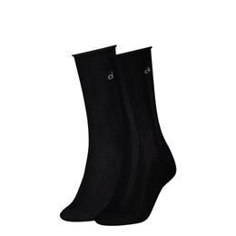 Calvin Klein Damen Socken "CK WOMEN SOCK PELERINE"schwarz, Baumwollmischung, Socken, mit kleinem Rollbund, elastisch, Cotton-Mix