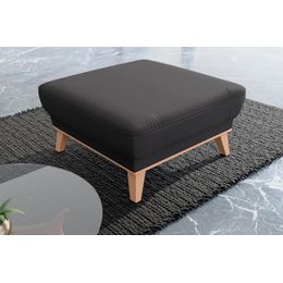 Sit & More Polsterhocker SIT & MORE, B:90cm H:46cm T:90cm, grau, 100% PES, Hocker, "Lavida", Mit elegantem Holzrahmen