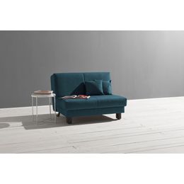 ell+ell Schlafsofa ELL + ELL, B:125cm T:100cm, blau, Jugendzimmer, Sofas, "Enny", Liegefl&auml;che Breite 120 oder 140 cm, Liegeh&ouml;he 45 cm, F&uuml;&szlig;e schwarz