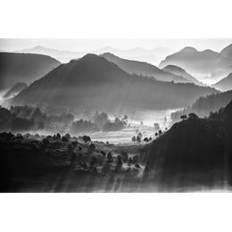 papermoon Fototapete "Photo-Art ZHOU CHENGZHOU, NEBLIGES MEER VON WOLKEN", B/L: 3,5m x 2,6m, Bahnen: 7 Stk., bunt, Schlafzimmer, Tapeten